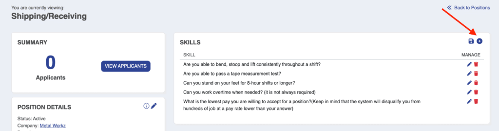 How to add skills to positions - Interview Magic